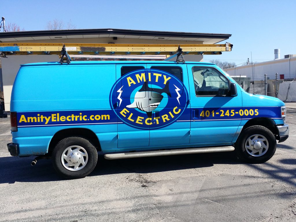 Amity-Electric-Van-Lettering - Precision Graphics and Signs